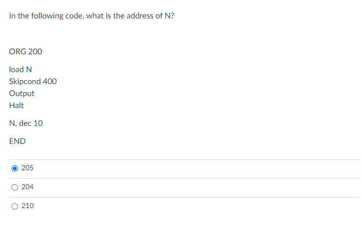 Solved In the following code, what is the address of N? ORG | Chegg.com