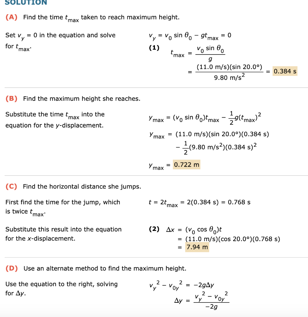 Solved GOAL Solve a two-dimensional projectile motion | Chegg.com