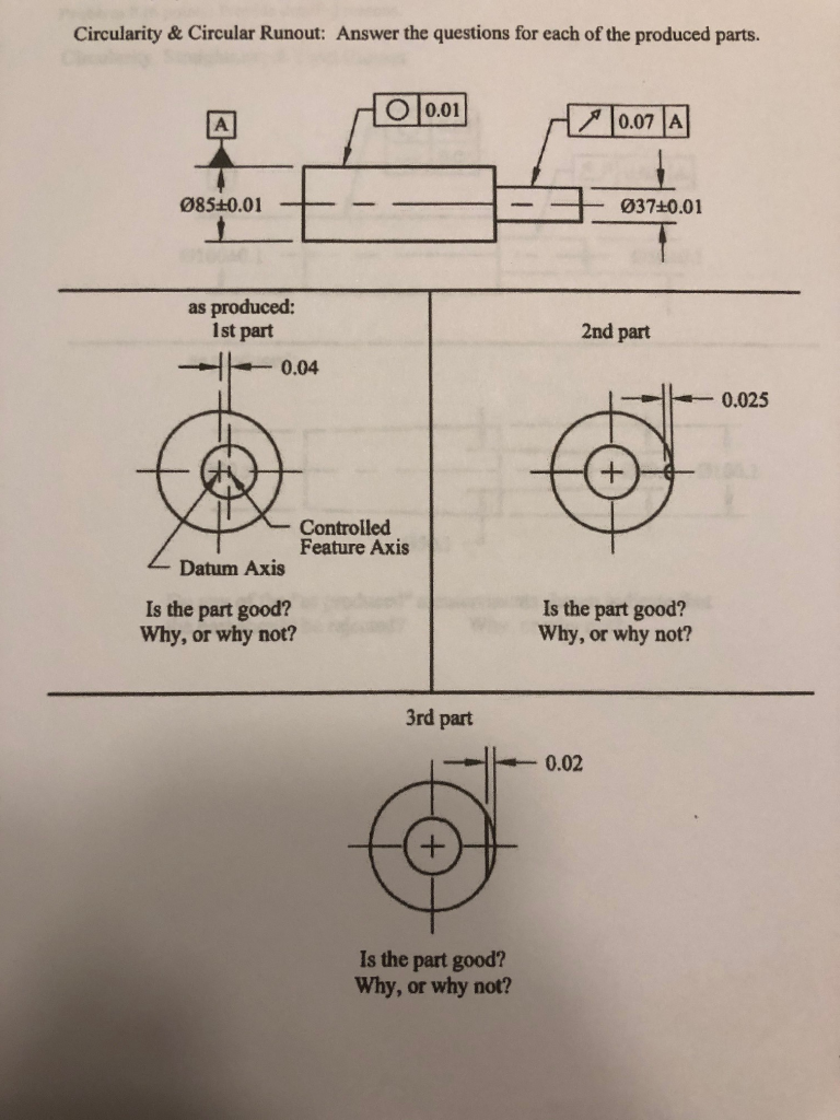Solved Circularity & Circular Runout: Answer the questions | Chegg.com