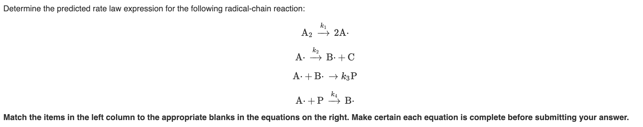 Solved Determine the predicted rate law expression for the | Chegg.com