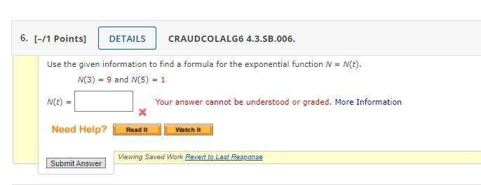 Solved 6. [-/1 Points) DETAILS CRAUDCOLALG6 4.3.SB.006. Use | Chegg.com Solved 6. [-/1 Points) DETAILS CRAUDCOLALG6 4.3.SB.006. Use | Chegg.com