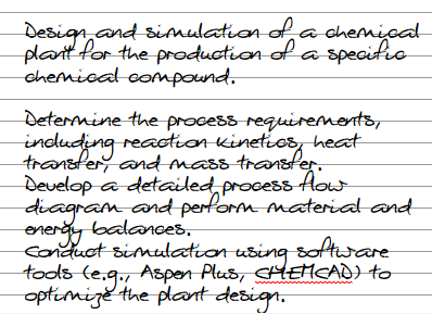 Design and simulation of a chemical plant for the | Chegg.com