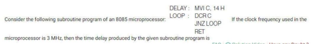 Solved If the clock frequency used in the DELAY: MVI C, 14 H | Chegg.com