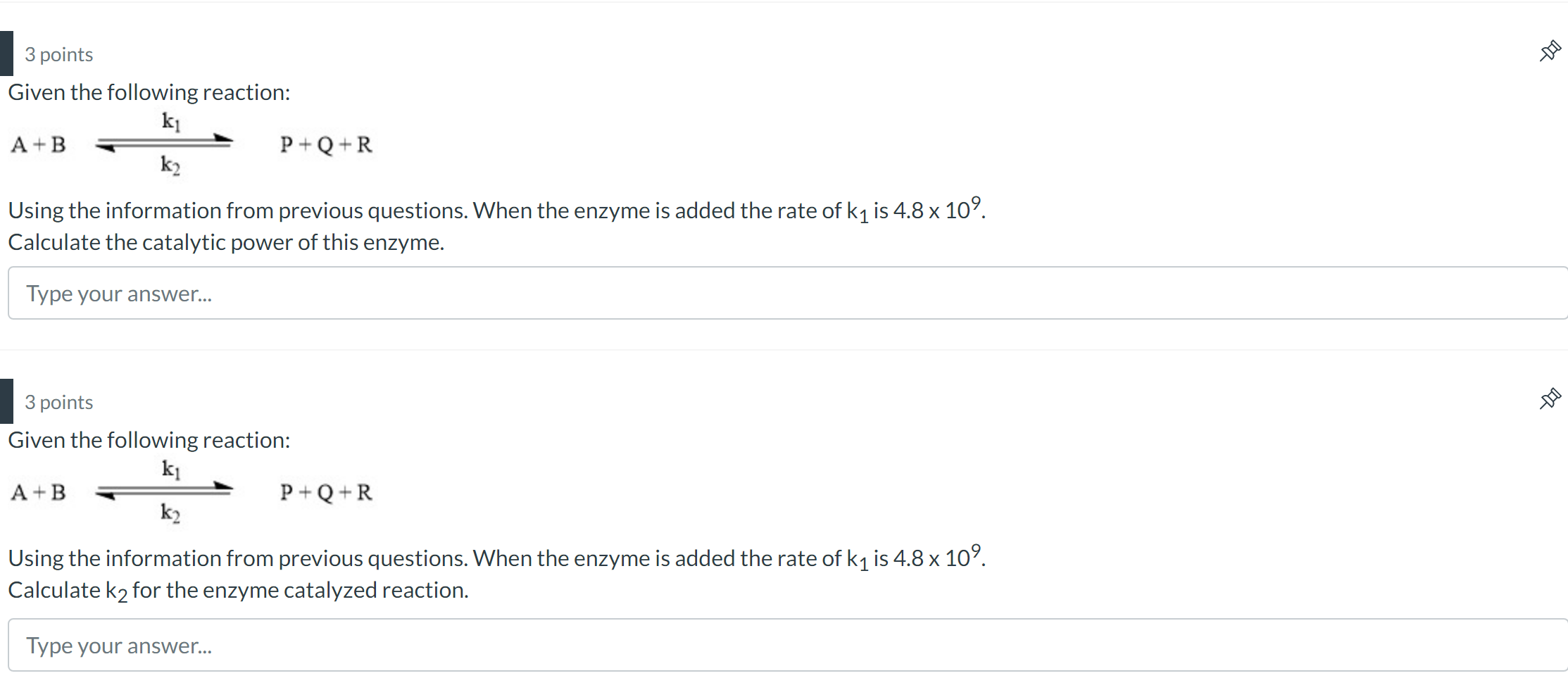 Solved Given the following reaction: A+B⇌k1⇌P+Q+R The rate | Chegg.com