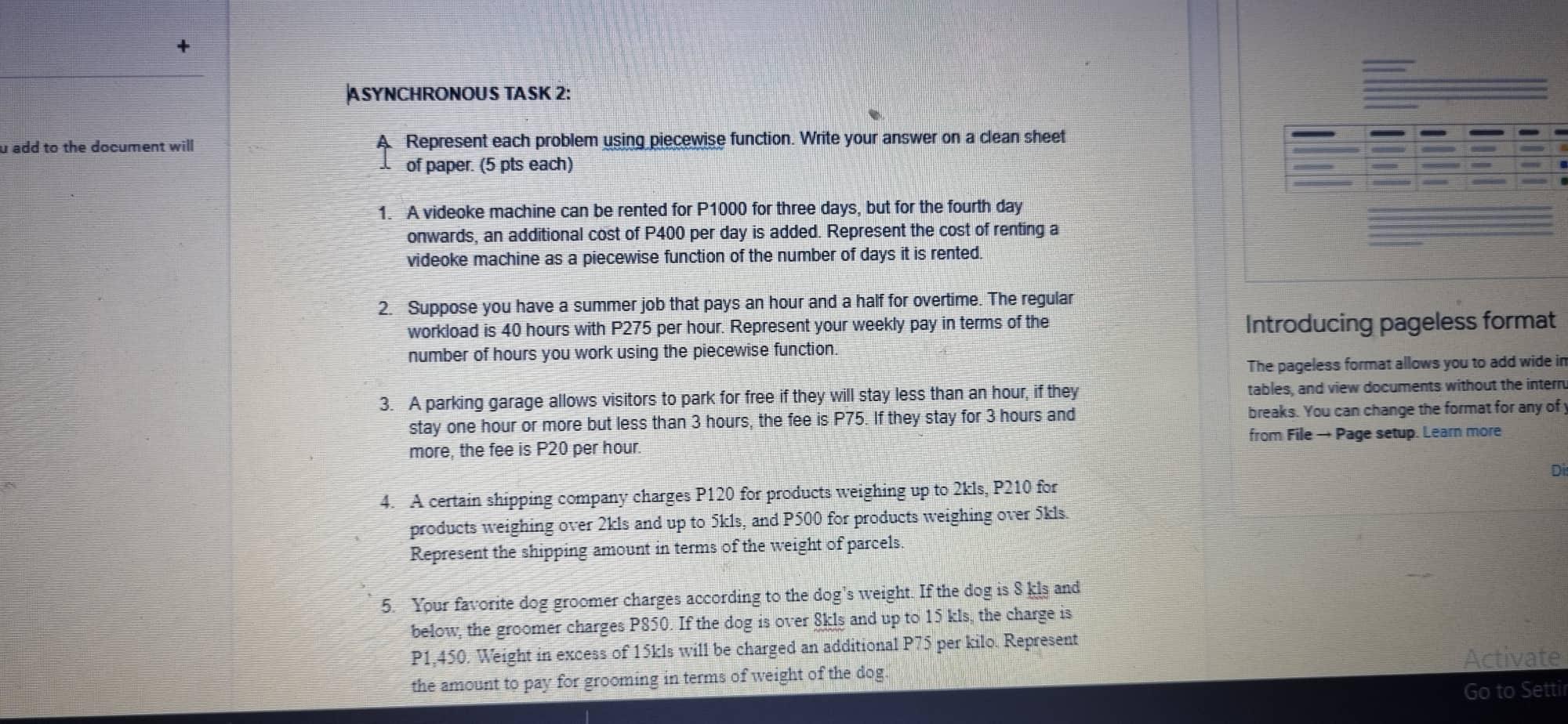 Solved ASYNCHRONOUS TASK 2: A Represent each problem using | Chegg.com