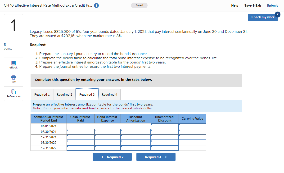 Solved CH 10 Effective Interest Rate Method Extra Credit | Chegg.com