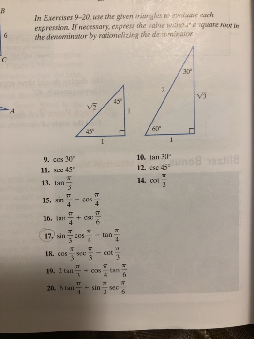 Solved In Exercises 9-20, use the given triangles to | Chegg.com