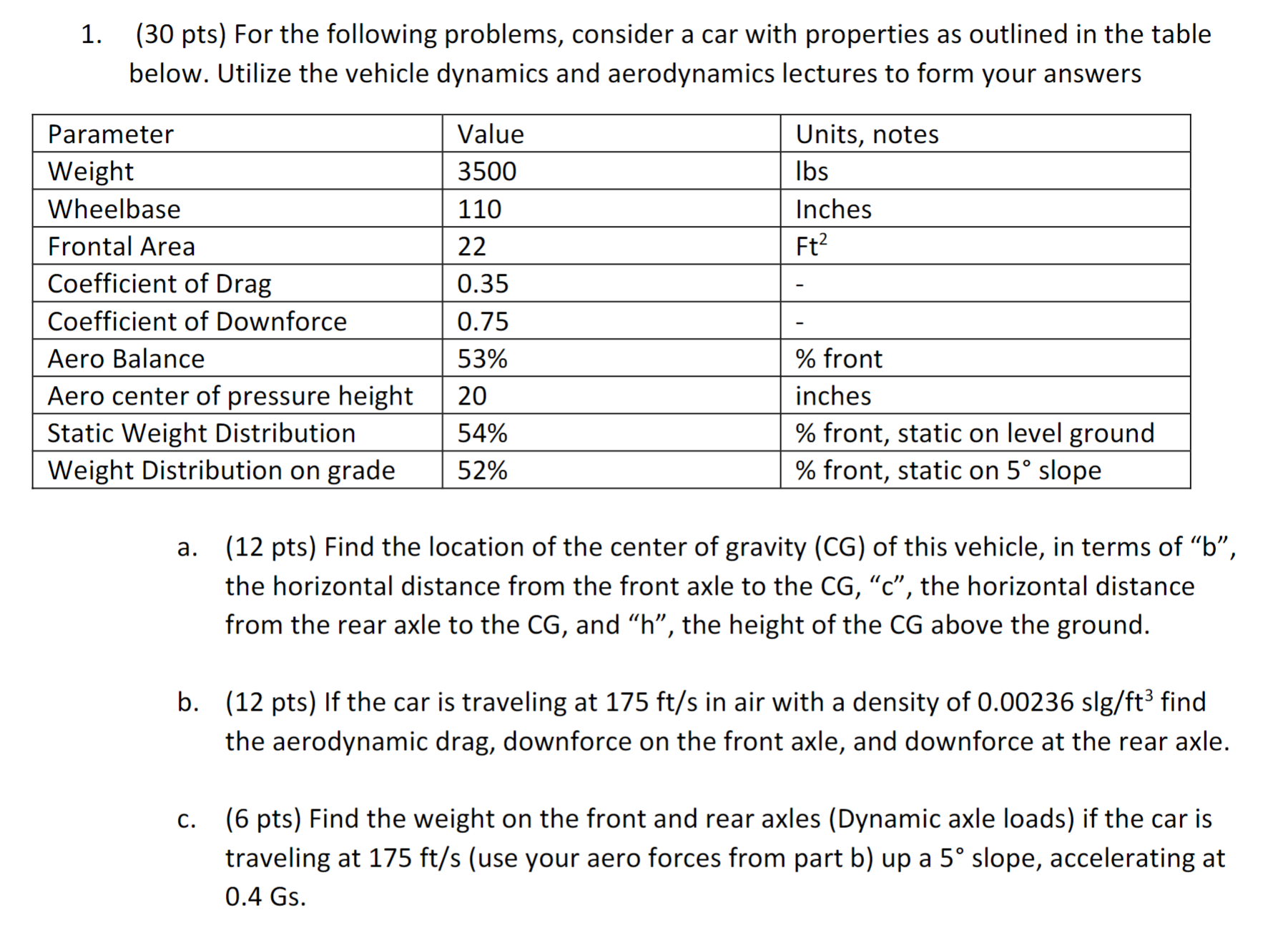 Solved 1. (30 pts) For the following problems, consider a | Chegg.com