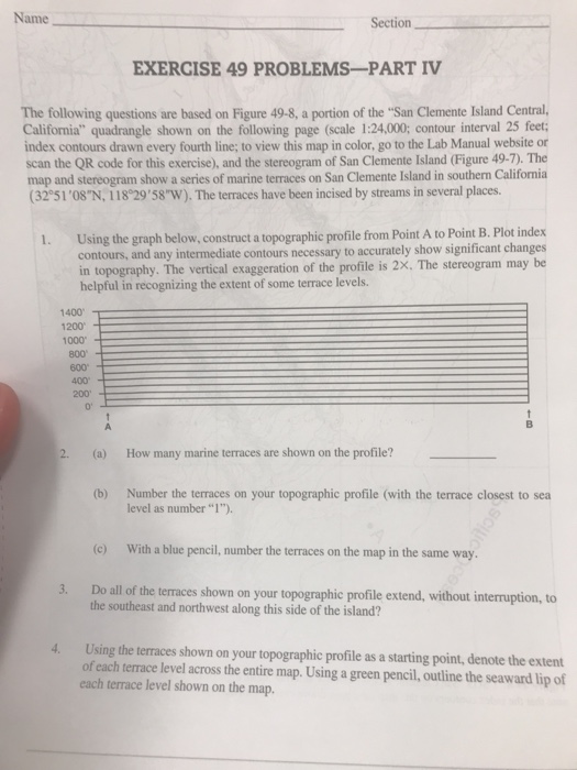Name Section EXERCISE 49 PROBLEMS-PART IV The | Chegg.com