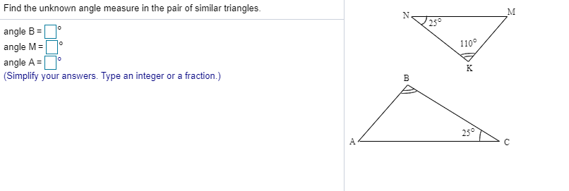 Solved Find the unknown angle measure in the pair of similar | Chegg.com