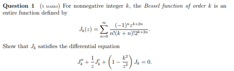 Solved Question 1 (5 marks) For nonnegative integer k, the | Chegg.com