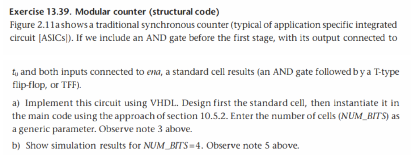 Exercise 13.39. Modular counter (structural code) | Chegg.com
