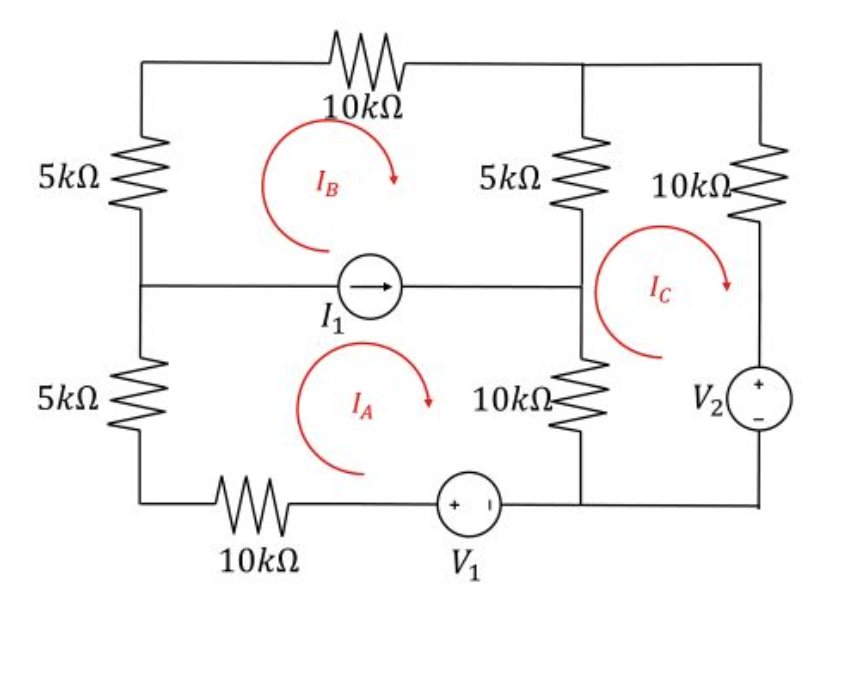 Solved If the mesh currents are defined as shown in the | Chegg.com