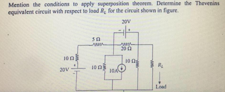 Solved Mention the conditions to apply superposition | Chegg.com