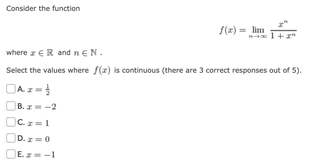 Solved Determine which of the following continuous functions | Chegg.com