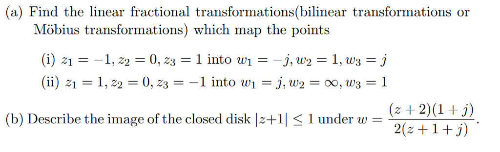 A Find The Linear Fractional