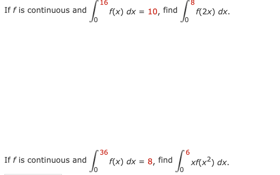 Solved If f ﻿is continuous and ∫016f(x)dx=10, ﻿find | Chegg.com