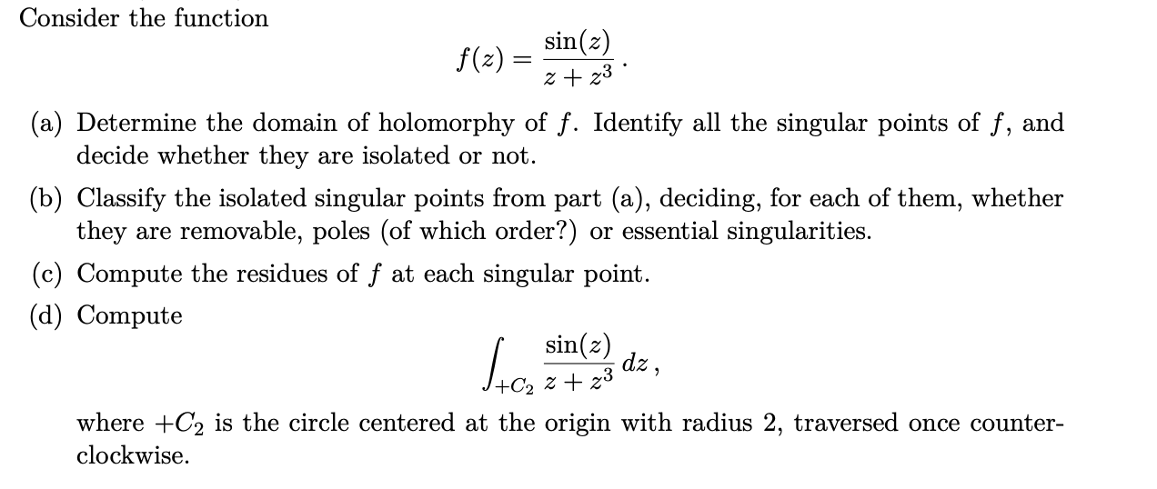 Solved Consider the function sin(2) f(2)= 2 + 23 (a) | Chegg.com