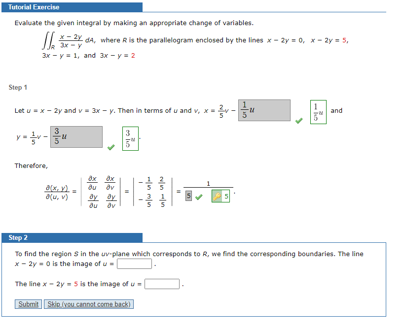 Solved Tutorial Exercise Evaluate the given integral by | Chegg.com