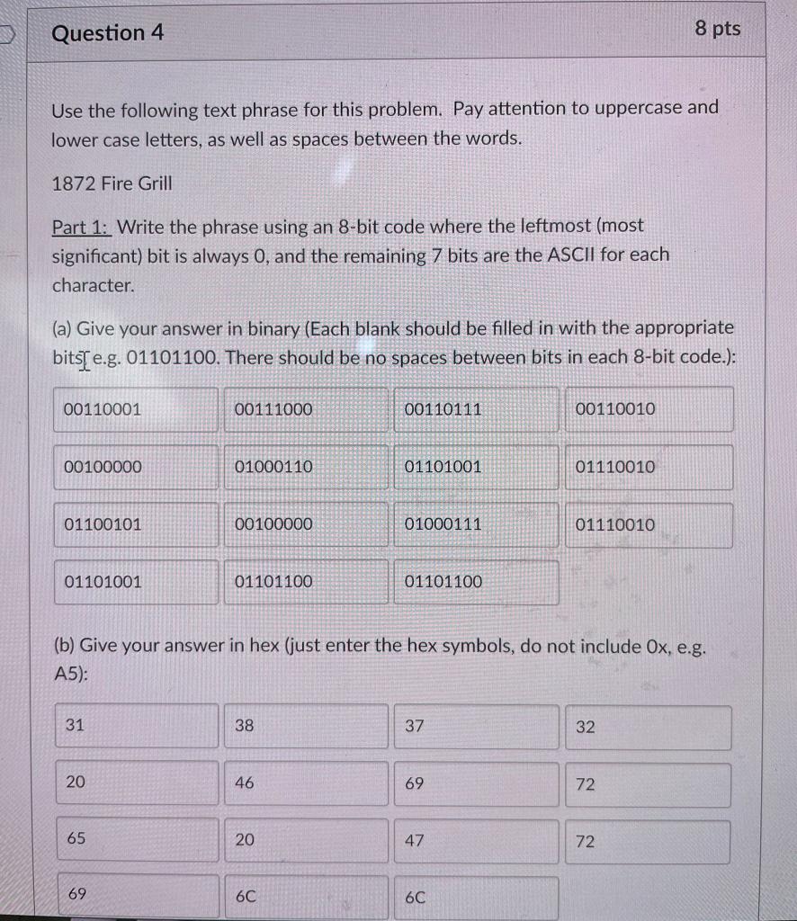Solved Use the data 10000011 to answer these three | Chegg.com
