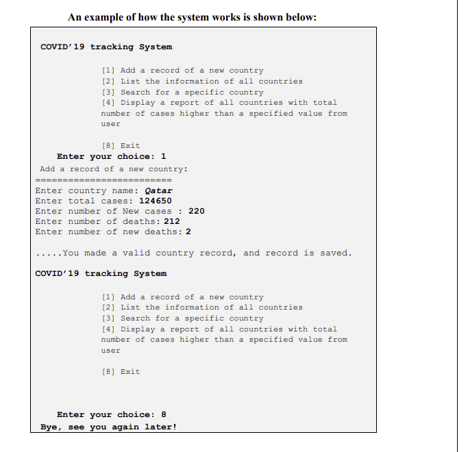 Solved An example of how the system works is shown below: | Chegg.com