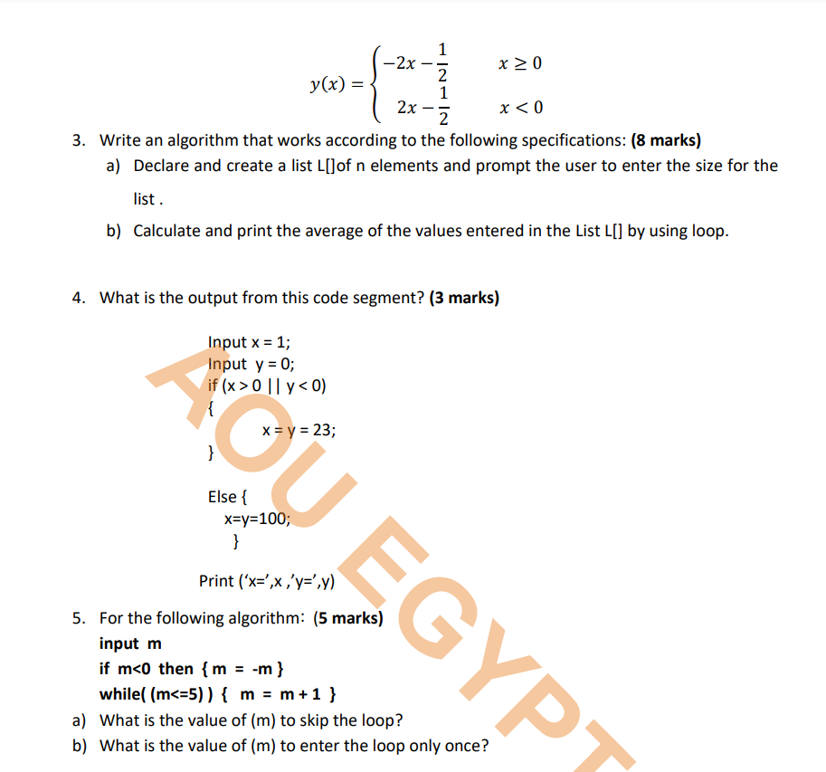 Solved 1. Write down an algorithm to count and print the odd | Chegg.com