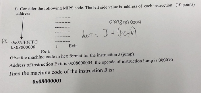 Solved B. Consider the following MIPS code. The left side | Chegg.com