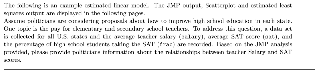 Solved The following is an example estimated linear model. | Chegg.com