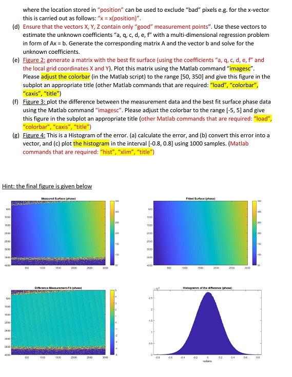 Multidimensional Regression of a Surface Scan The | Chegg.com