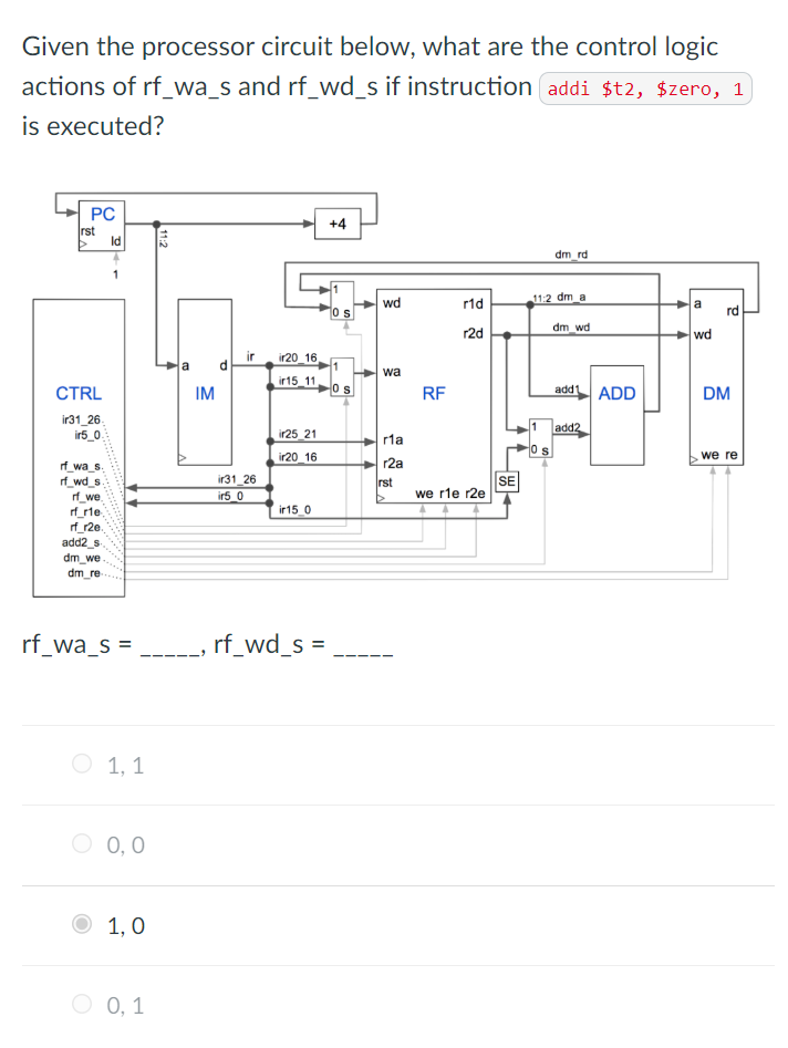 Solved Given the processor circuit below, what are the | Chegg.com