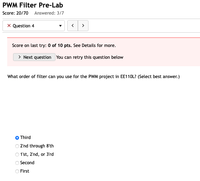Solved PWM Filter Pre-LabScore on last try: 0 ﻿of 10 ﻿pts. | Chegg.com