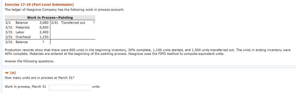 Solved Exercise 17-19 (Part Level Submission) The ledger of | Chegg.com