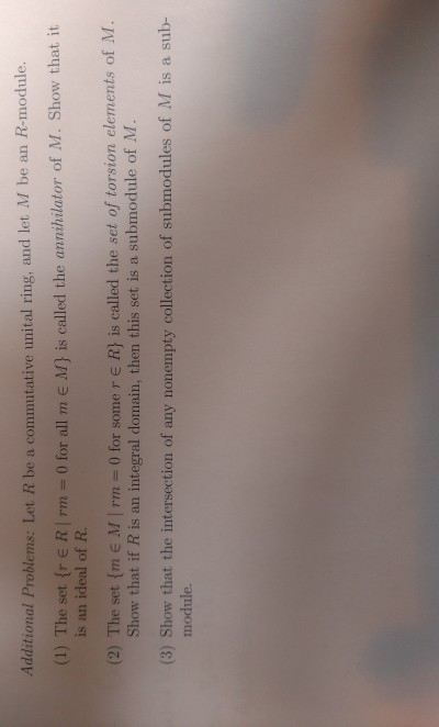 Solved Additional Problems: Let R be a commutative unital | Chegg.com