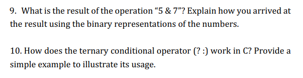 Solved What is the result of the operation " 5&7 "? ﻿Explain | Chegg.com