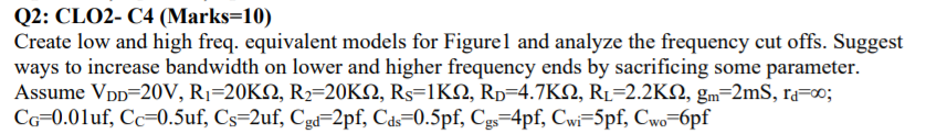 Solved Q2: CLO2- C4 (Marks=10) Create low and high freq. | Chegg.com