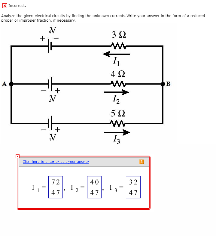 Solved x Incorrect. Analyze the given electrical circuits by | Chegg.com