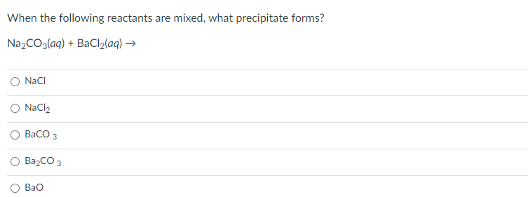 Solved When the following reactants are mixed, what | Chegg.com