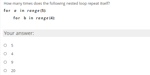 Solved How many times does the following nested loop repeat | Chegg.com