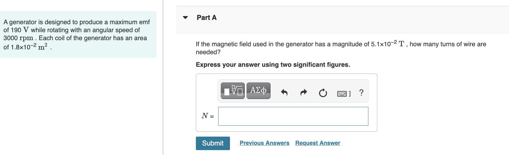 Solved A generator is designed to produce a maximum emf of | Chegg.com