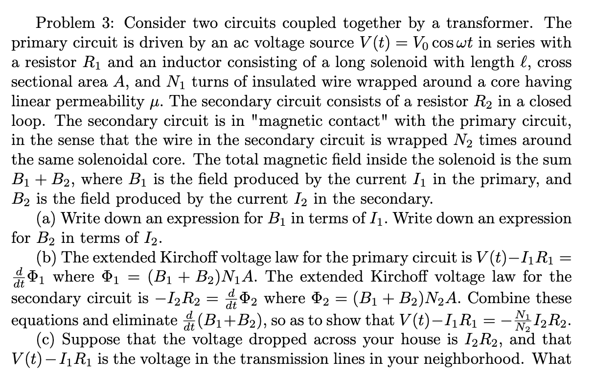 Solved ܕܐ Problem 3: Consider two circuits coupled together | Chegg.com