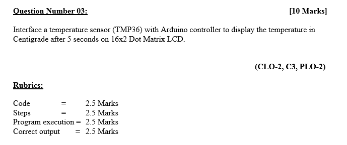 Solved Question Number 03: [10 Marks) Interface a | Chegg.com