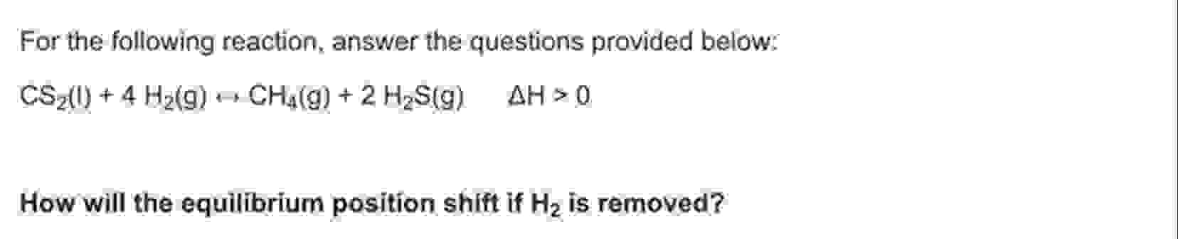Solved For the following reaction, answer the questions | Chegg.com