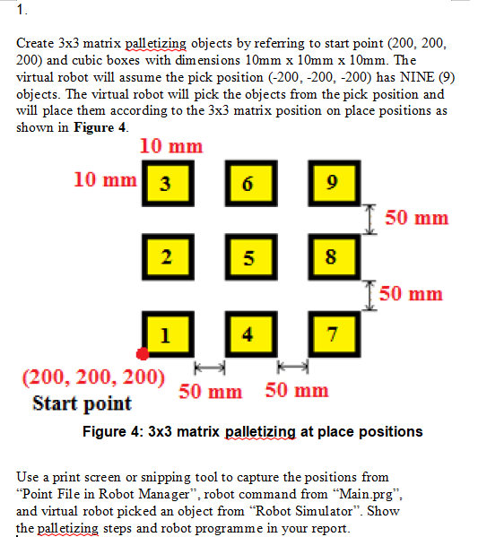 Create 3×3 matrix palletizing objects by referring to | Chegg.com