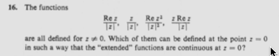 Solved 16. The functions Re: Re: Re: are all defined for 20. | Chegg.com