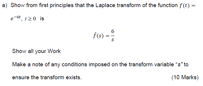 Solved a) Show from first principles that the Laplace | Chegg.com