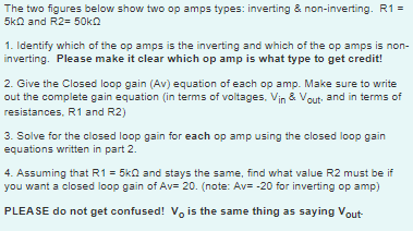 Solved The two figures below show two op amps types: | Chegg.com