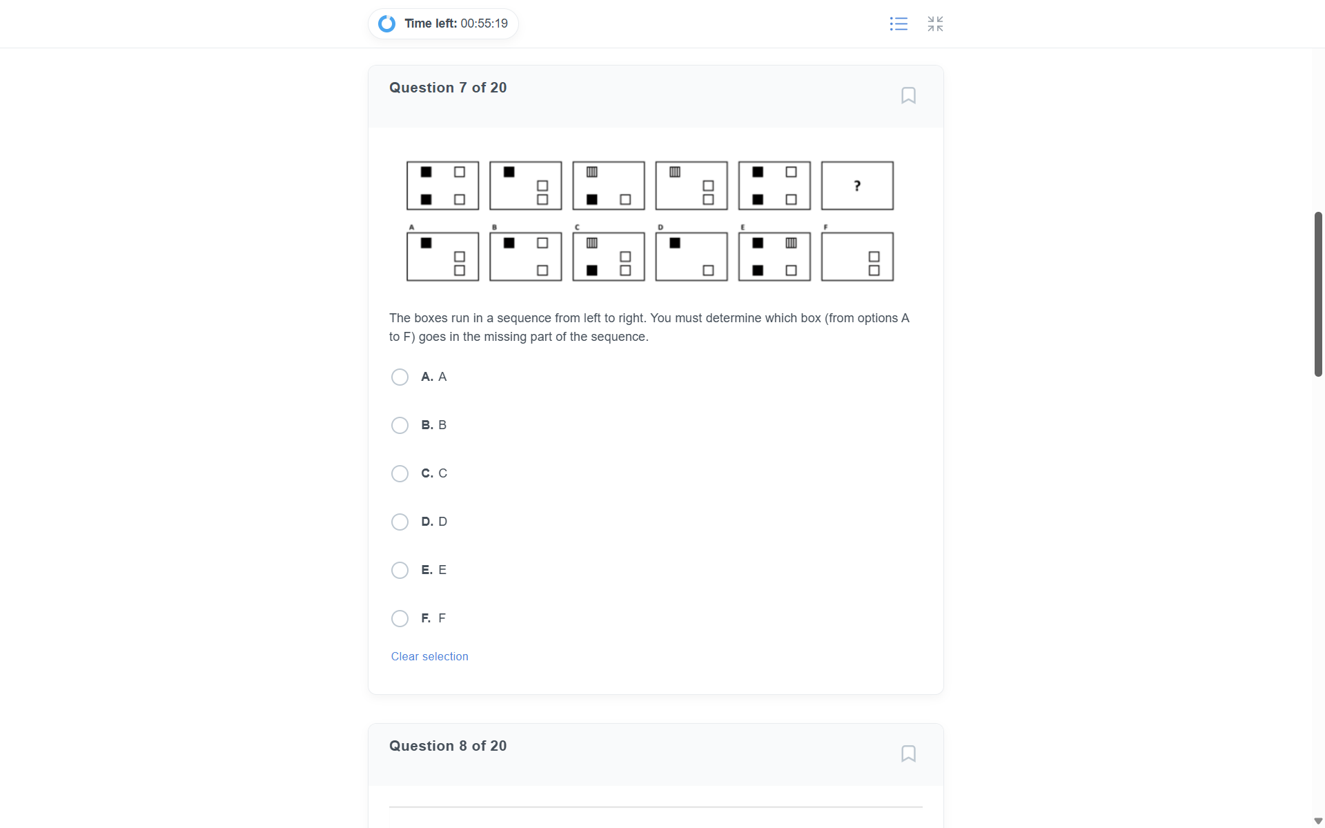 Solved Question 7 ﻿of 20 ﻿The boxes run in a sequence from | Chegg.com