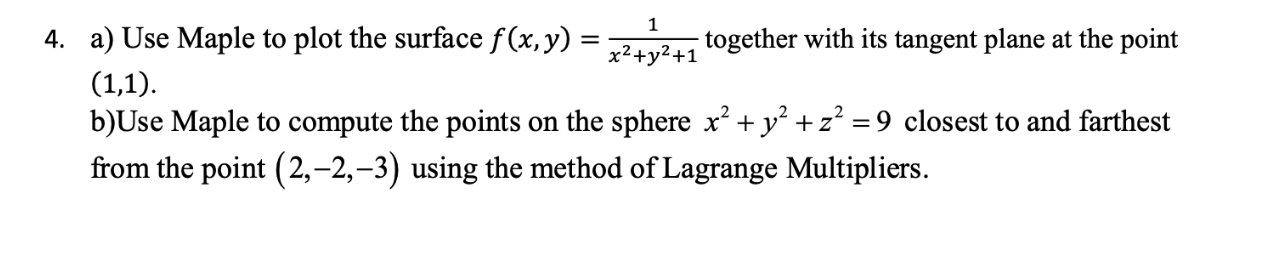 Solved Maple Coding please (Calc 3) External tool Maple is | Chegg.com