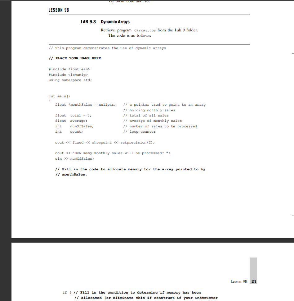 Solved if ( / / Fill in the condition to determine if memory | Chegg.com