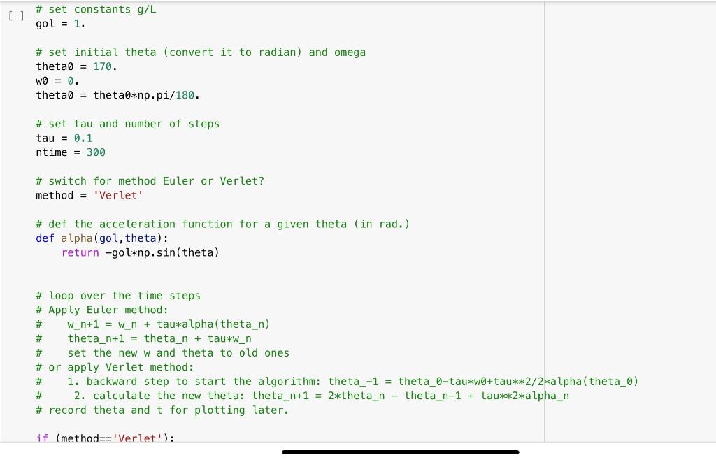 Solved Q2. Simple pendulum [ 25 points] Take the program | Chegg.com